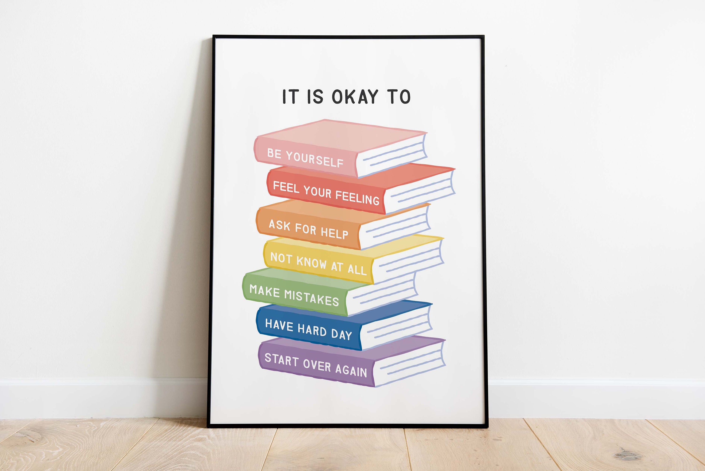 It's Okay to Not Be Okay Poster, Motivational Wall Art, Inspirational ...