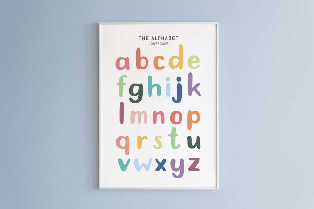 Colorful ABC Alphabet Lowercase Wall Art, Educational Prints, Classroom ...