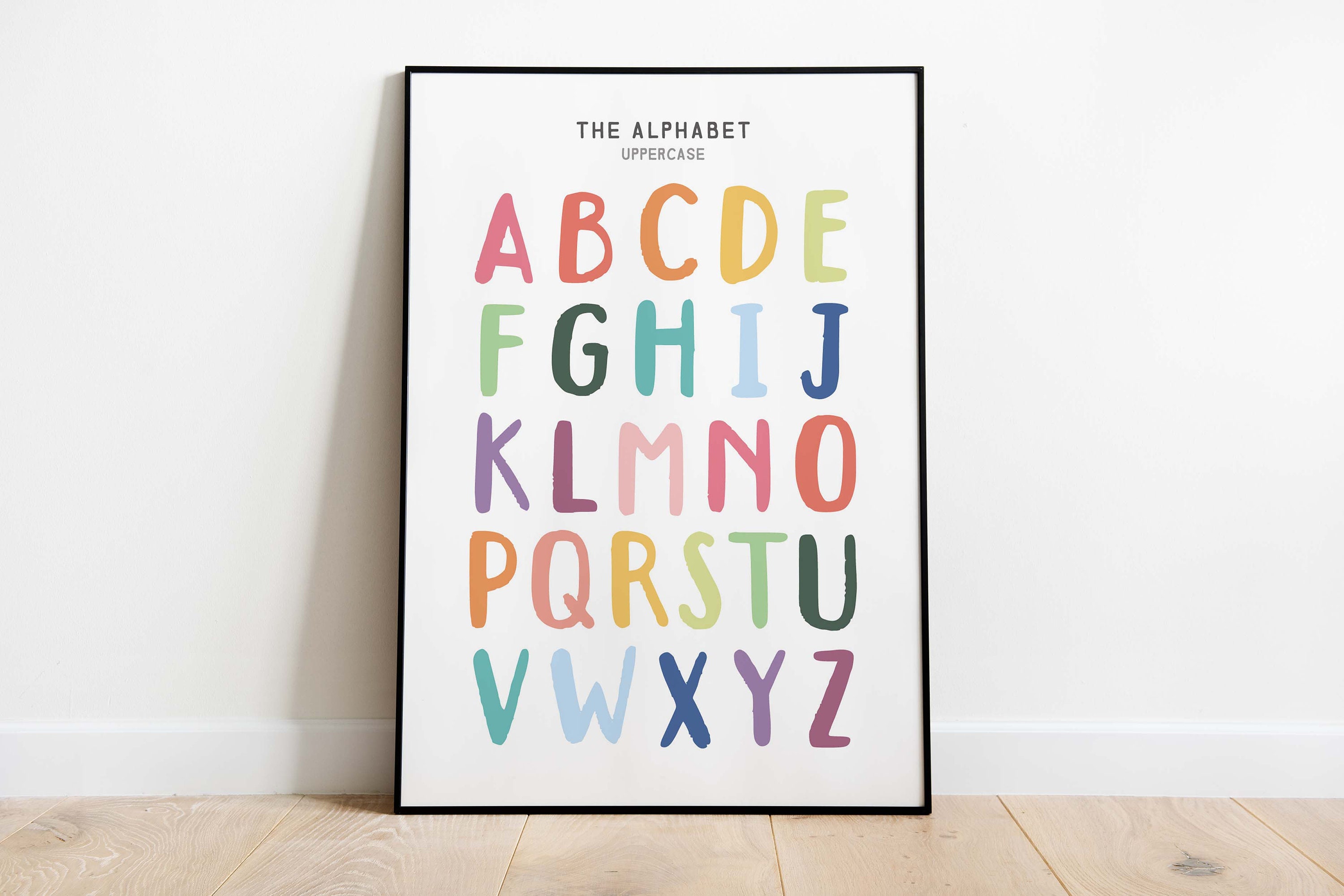 Colorful ABC Alphabet Uppercase Wall Art, Educational Prints, Classroom ...