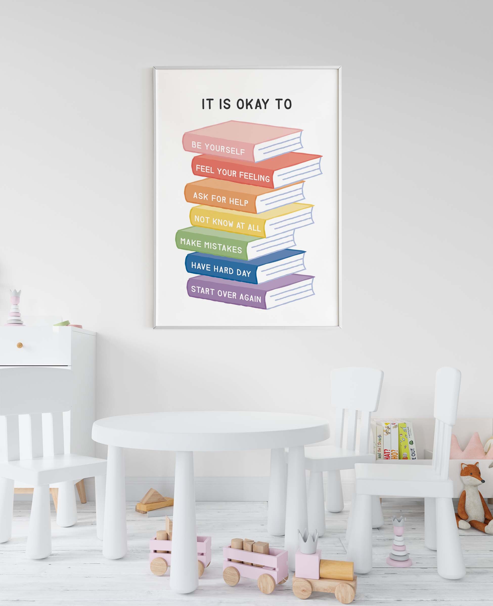 It's Okay to Not Be Okay Poster, Motivational Wall Art, Inspirational ...