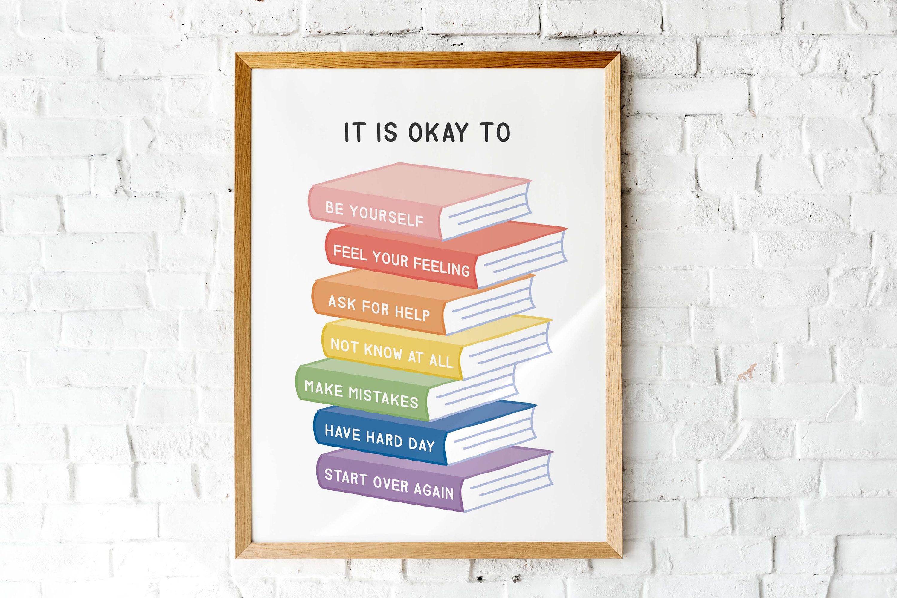 It's Okay to Not Be Okay Poster, Motivational Wall Art, Inspirational ...