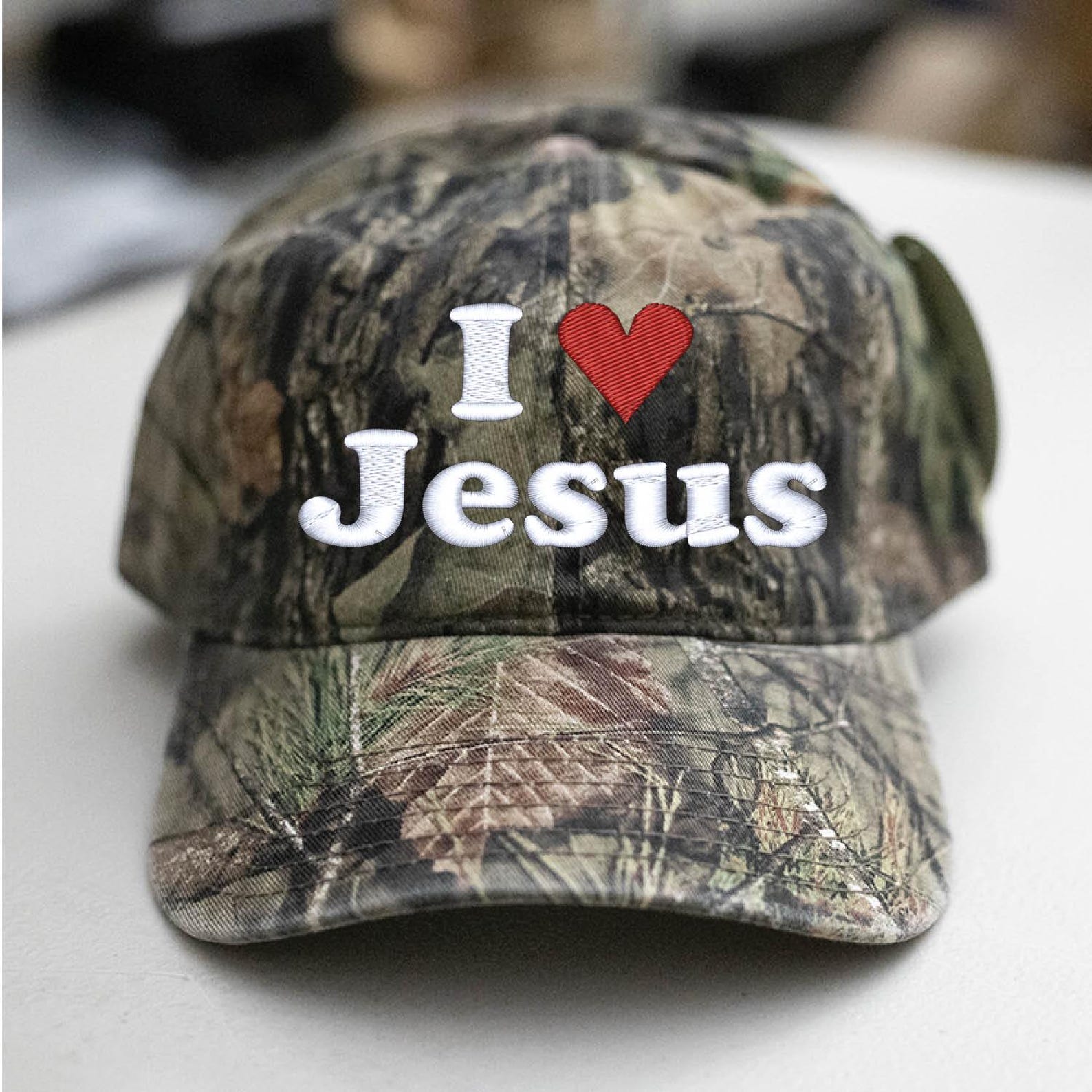 I Heart Love Jesus-mossy Oak Camo-vintage-trucker-dad Hat-unstructured ...