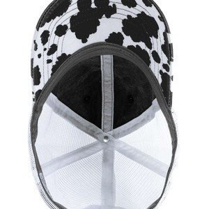 Cow Print Hat-mesh Back-ponytail-custom Embroidery - Etsy