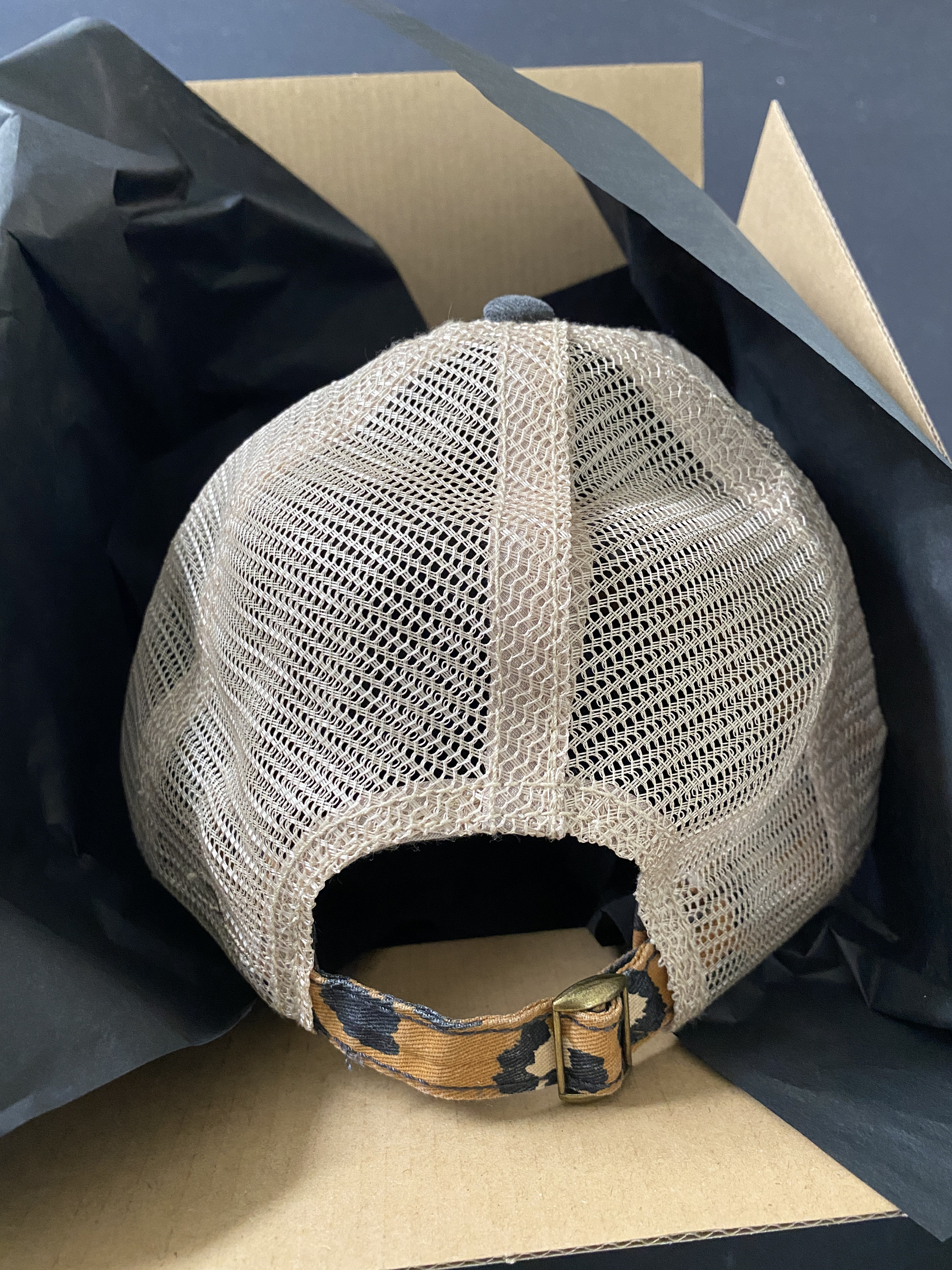 Leopard Print Hat-ponytail-custom Embroidery - Etsy