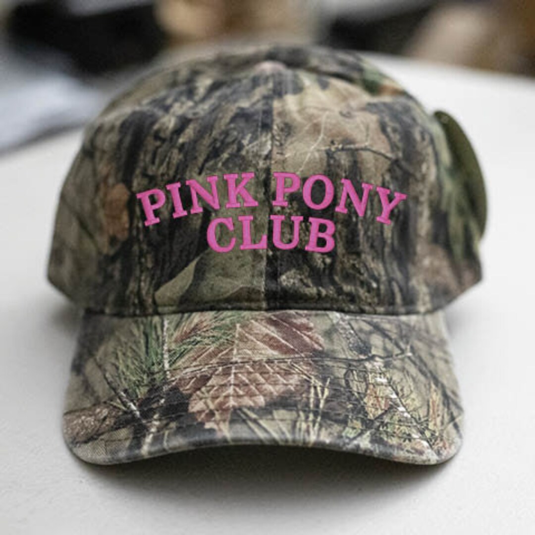 Pink Pony Club-mossy Oak Camo-vintage-trucker-dad Hat-unstructured - Etsy