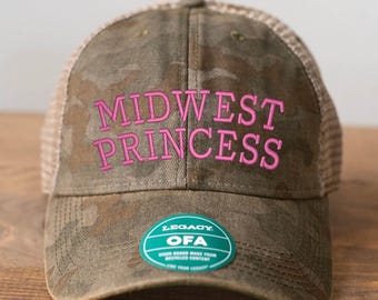 Midwest Princess-mossy Oak Camo-vintage-trucker-dad Hat-unstructured - Etsy