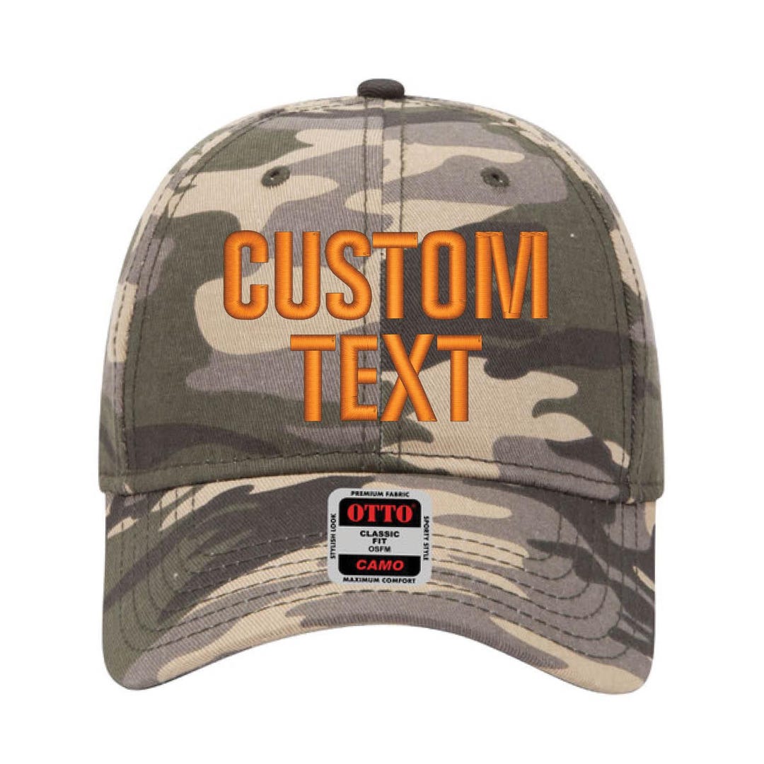 Custom Embroidered Hats_camo Trucker_faded Camo Structured Solid Back ...
