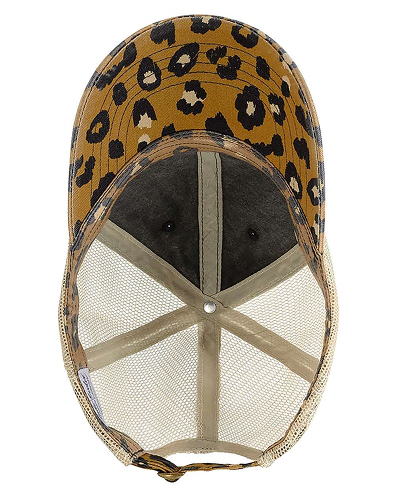 Leopard Print Hat-ponytail-custom Embroidery - Etsy