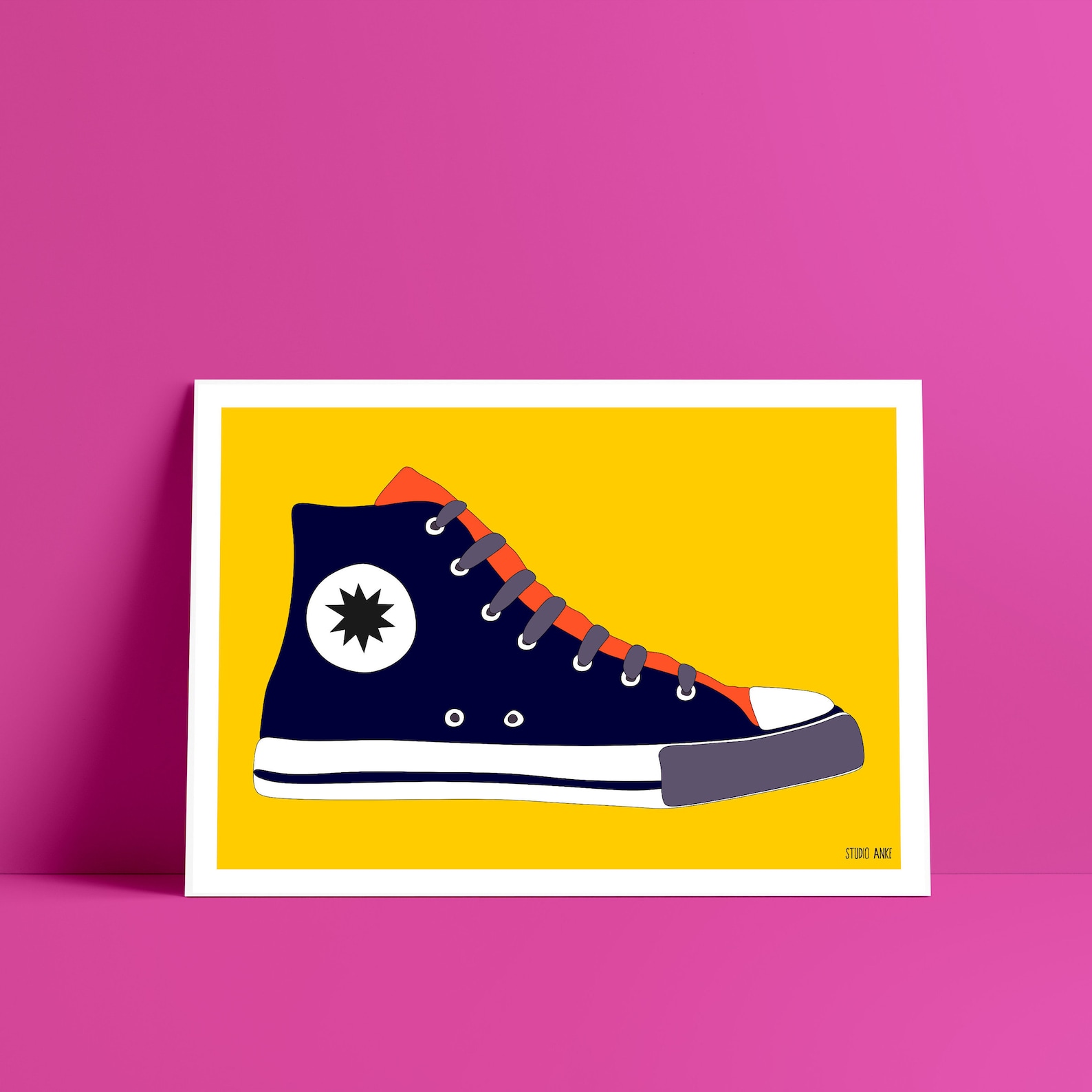 Sneaker wall art retro converse poster A4 print | Etsy