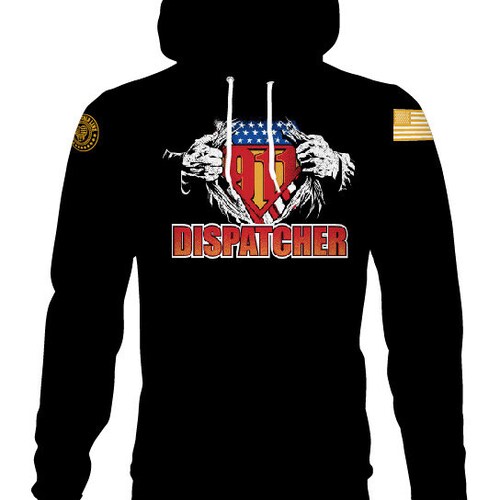 Custom 911 Dispatcher Hoodie Thin Gold Line American Flag - Etsy