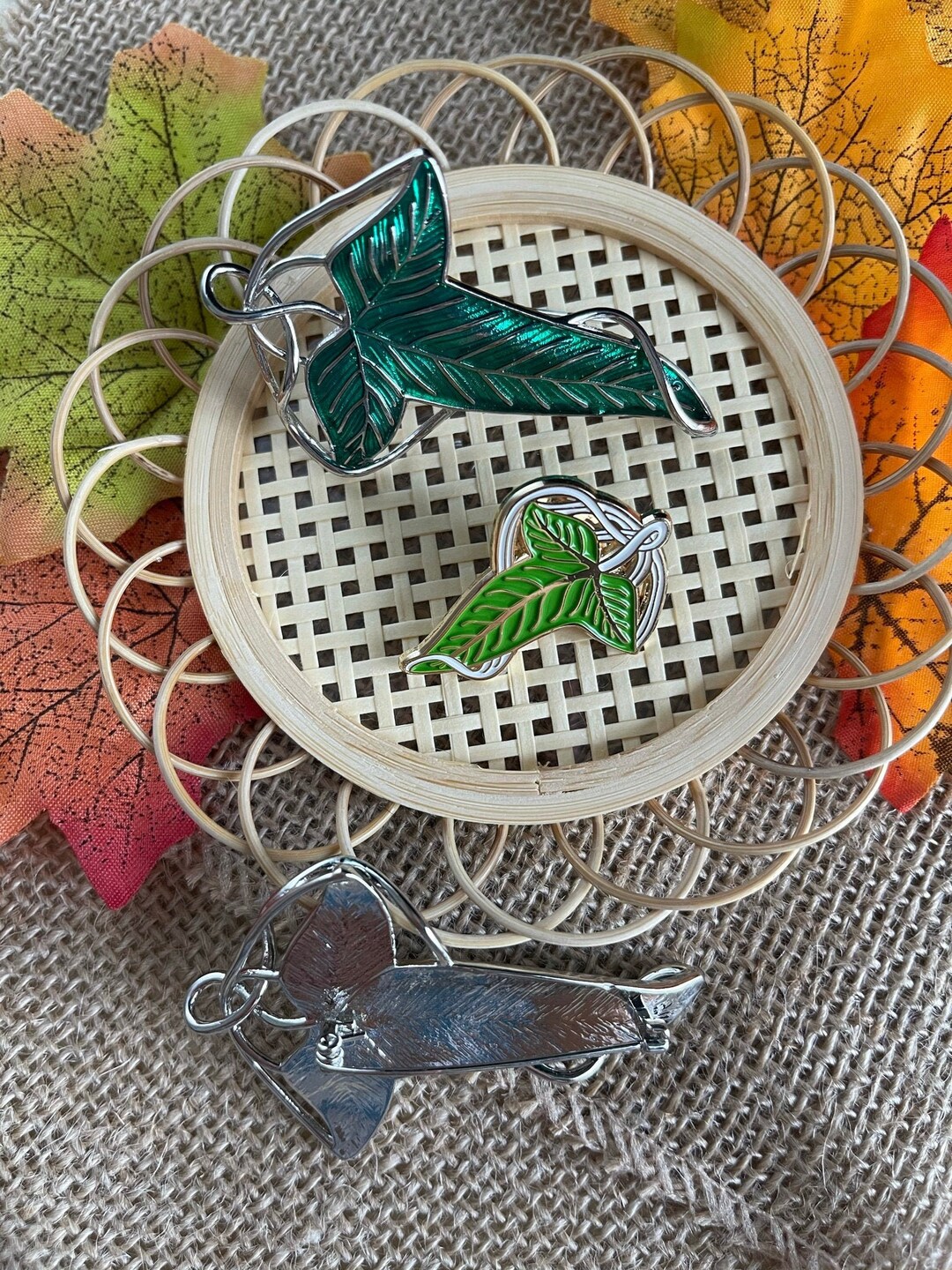 Leaf Brooch Green | Mini Green Leaf Pins Vintage Gift Accessory | Combo ...
