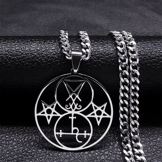 Sigil of Lucifer Church Satan Lilith Pentacle Necklace - Etsy