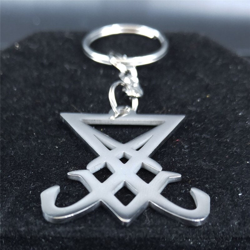 Sigil of LUCIFER Keychain Church of Satan Stainless Steel - Etsy UK