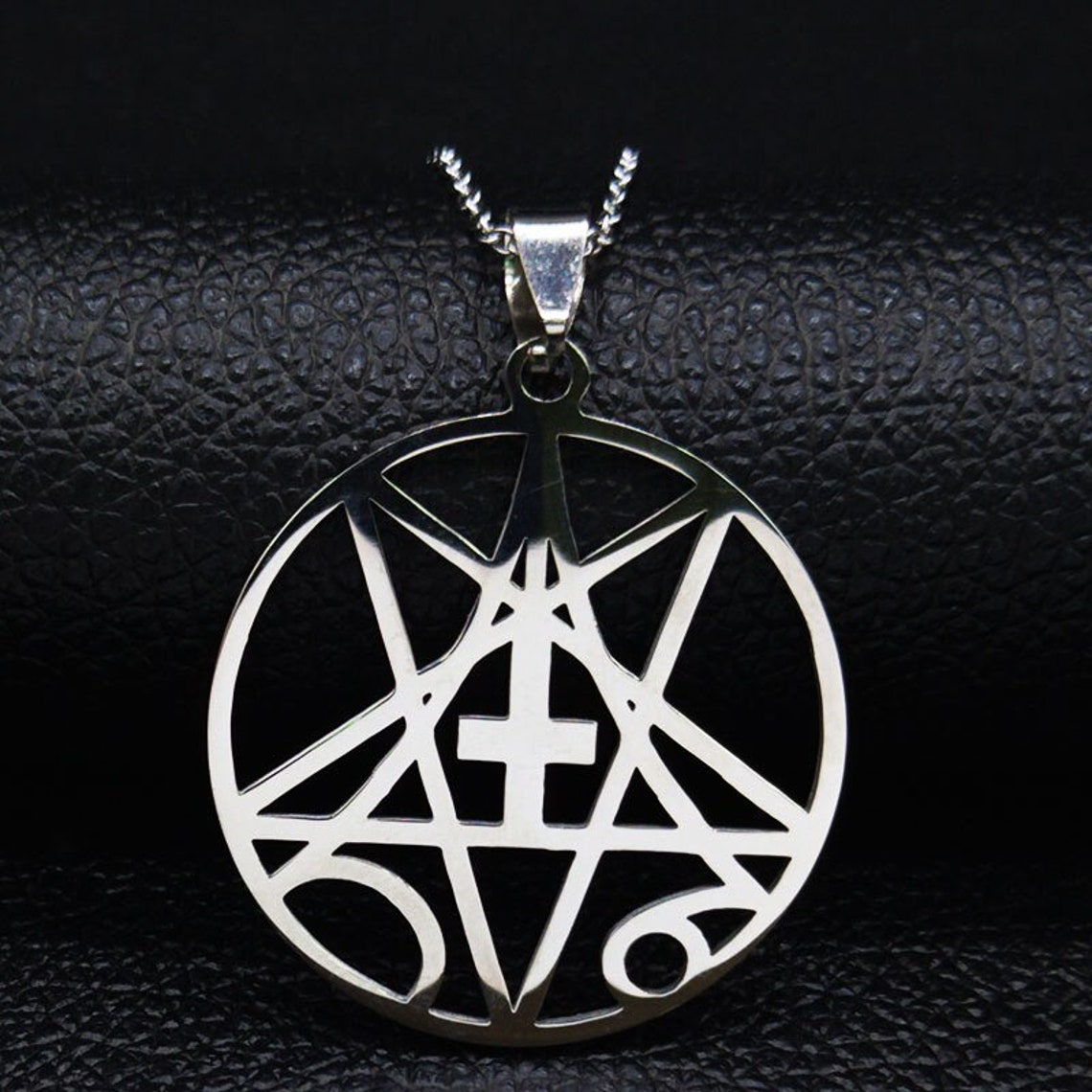 Inverted Cross Occult Pentagram Pendant Stainless Steel | Etsy