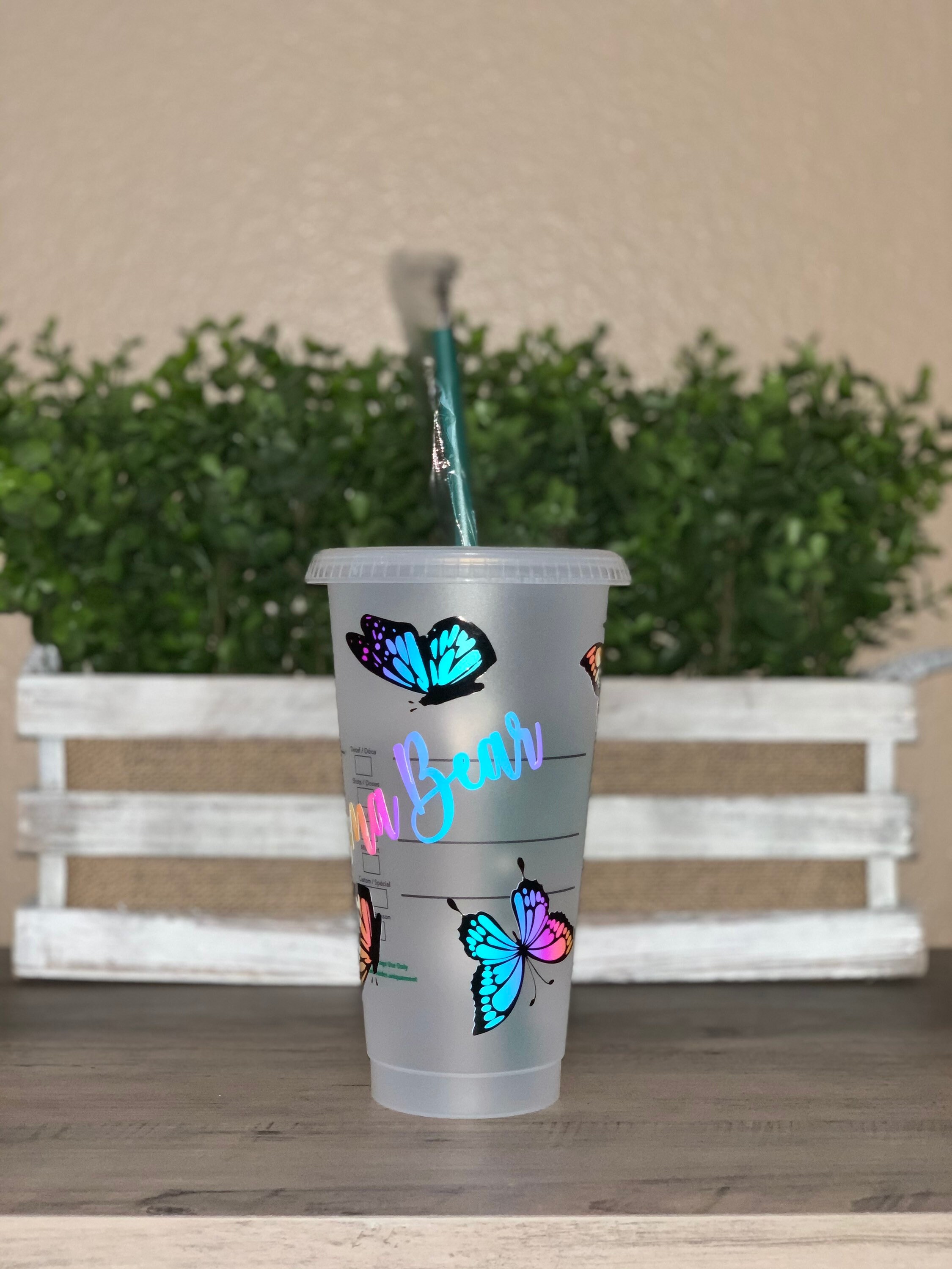 Holographic Butterfly Starbucks Cold Cup - Etsy