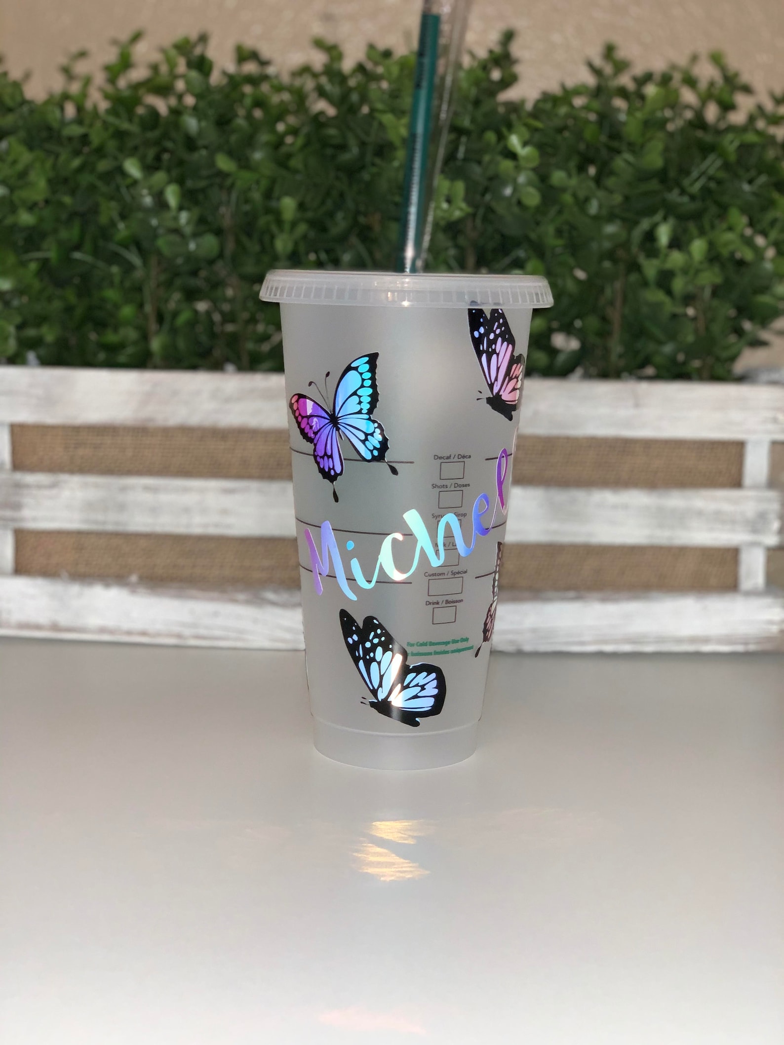 Holographic Butterfly Starbucks Cold Cup | Etsy