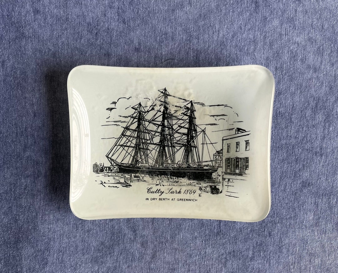 Vintage Preowned Sailor Ship Cutty Sark Glass Tray - Etsy