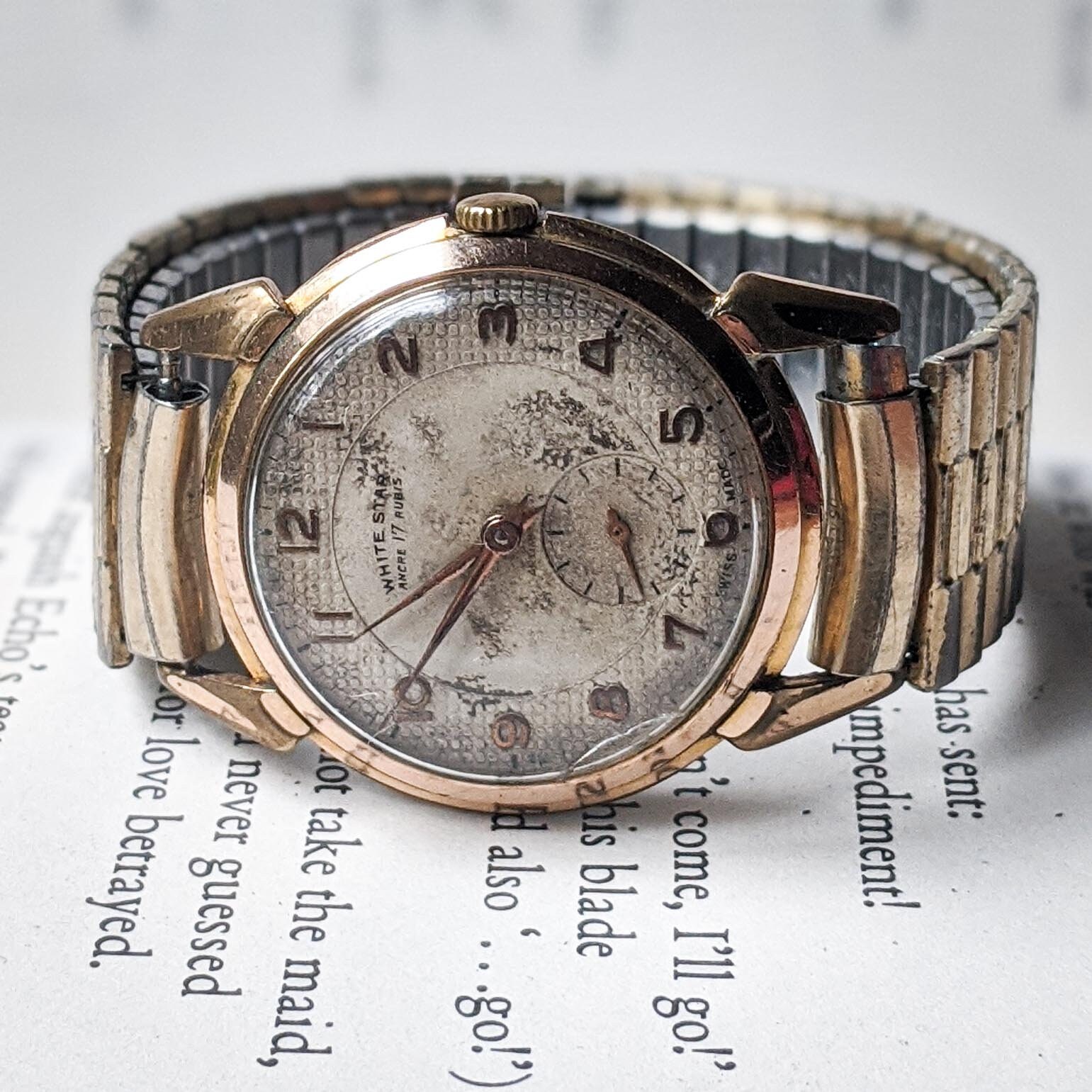 Vintage White Star Swiss Watch Men's, 1950s, Gold, Manual Wind Watch ...