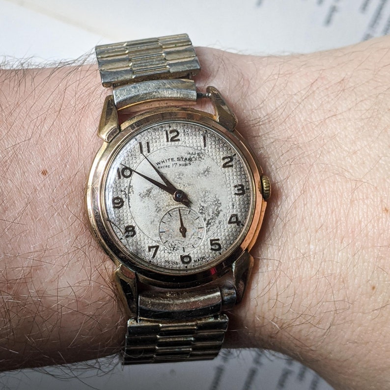 Vintage White Star Swiss Watch Men's 1950s Gold | Etsy