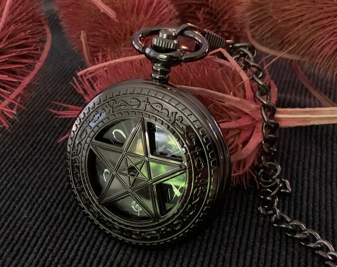 Pentagram Pocket Watch, Wicca Watch, Pentagram Watch Necklace - Etsy