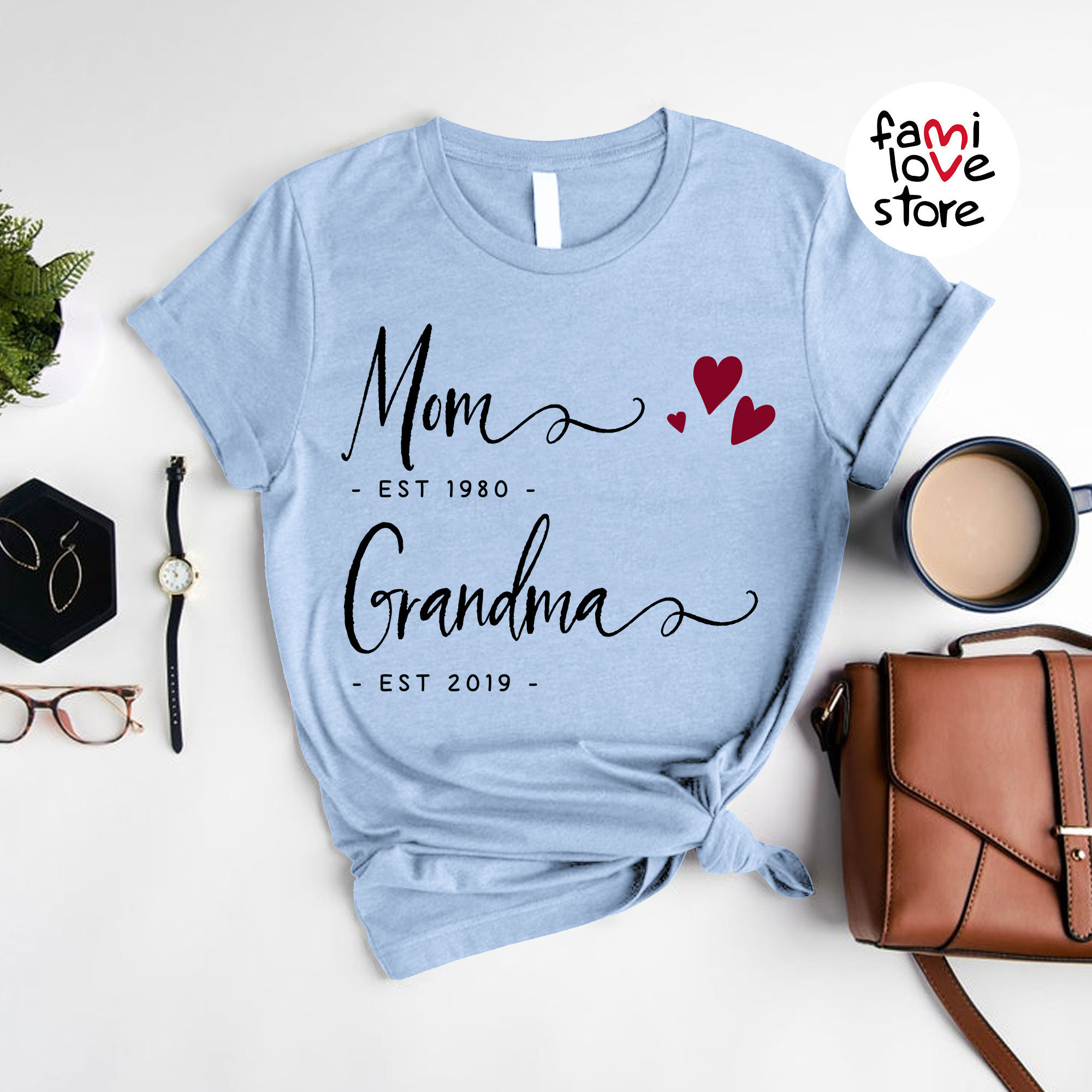 Personalized Shirt Mom Est Grandma Est T Shirt Grandma Est Etsy