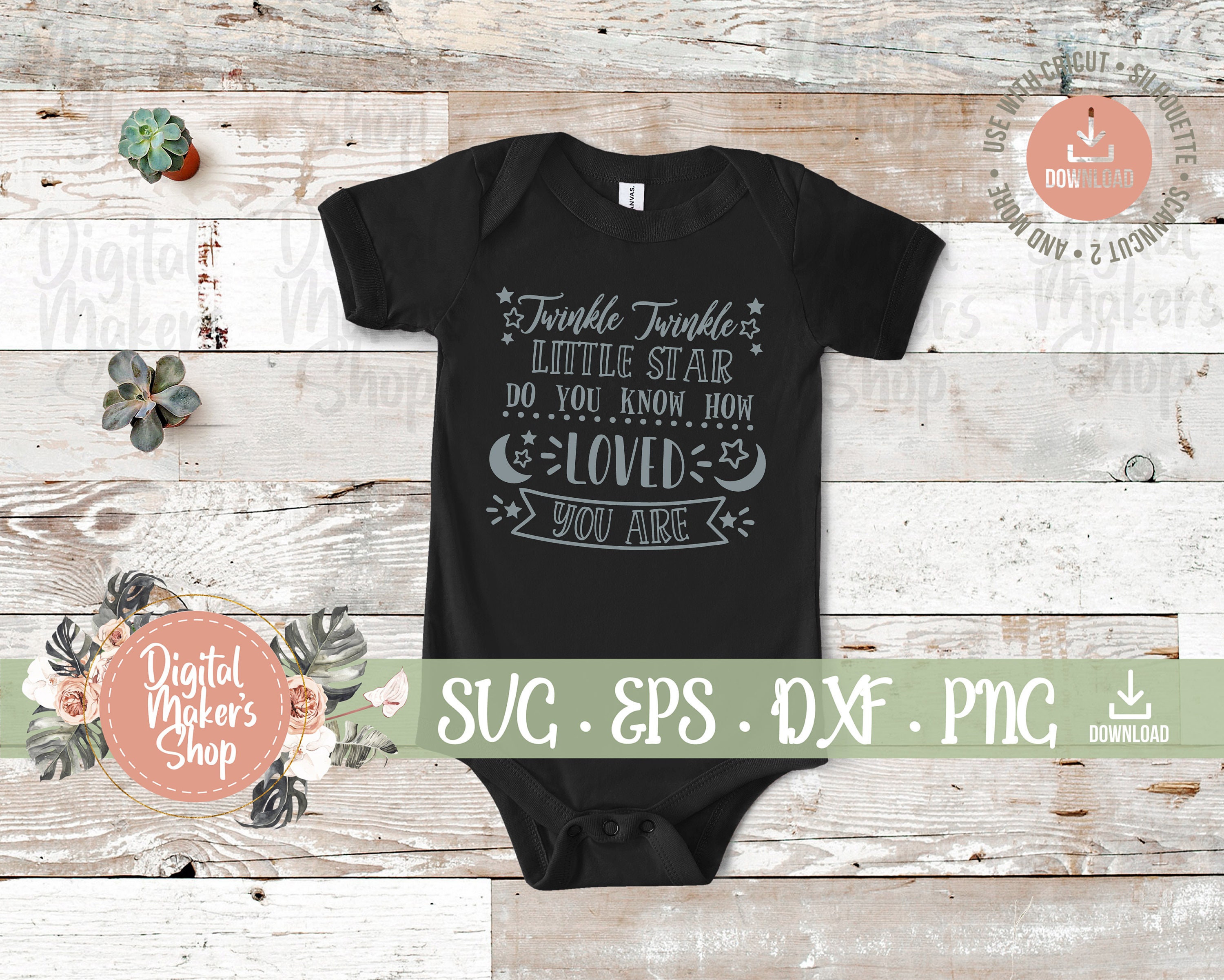 Twinkle Twinkle Little Star SVG Cut File for Cricut, Silhouette ...