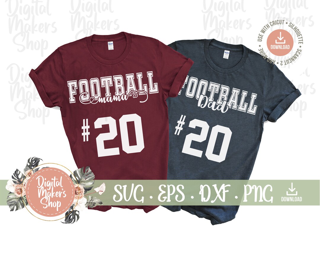 Football Mom & Dad SVG Bundle Cut File for Cricut, Silhouette, Digital ...