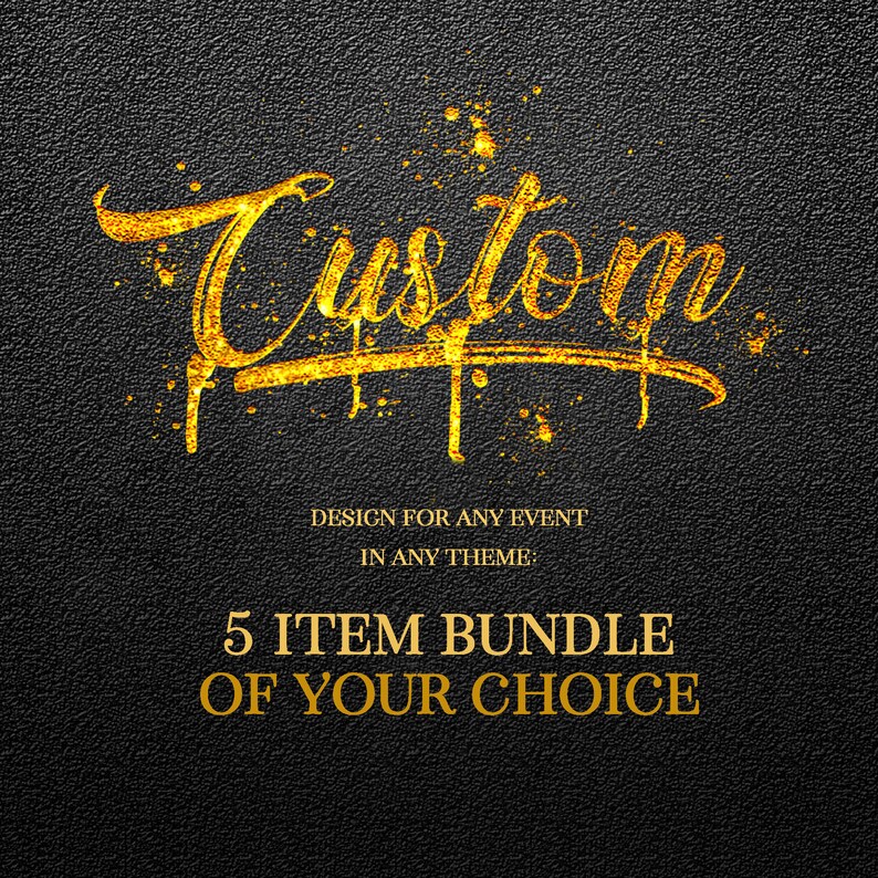 Complete Personalized Design for a Set of 5 Items in Any Theme - Etsy