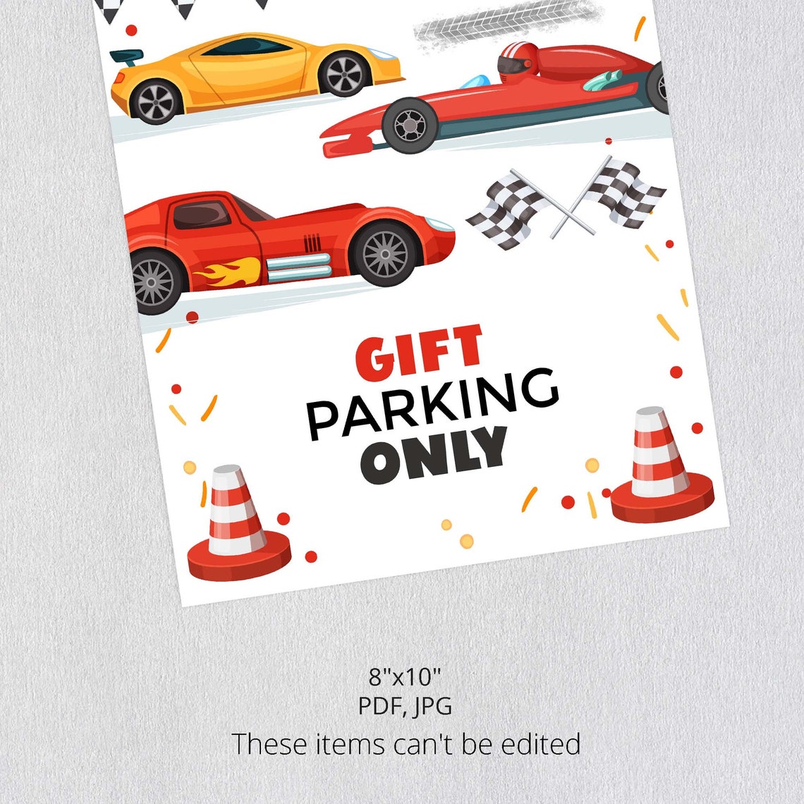 Gifts Sign Printable Template for Race Car Birthday Two Fast - Etsy