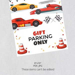 Gifts Sign Printable Template for Race Car Birthday | Two Fast Two ...