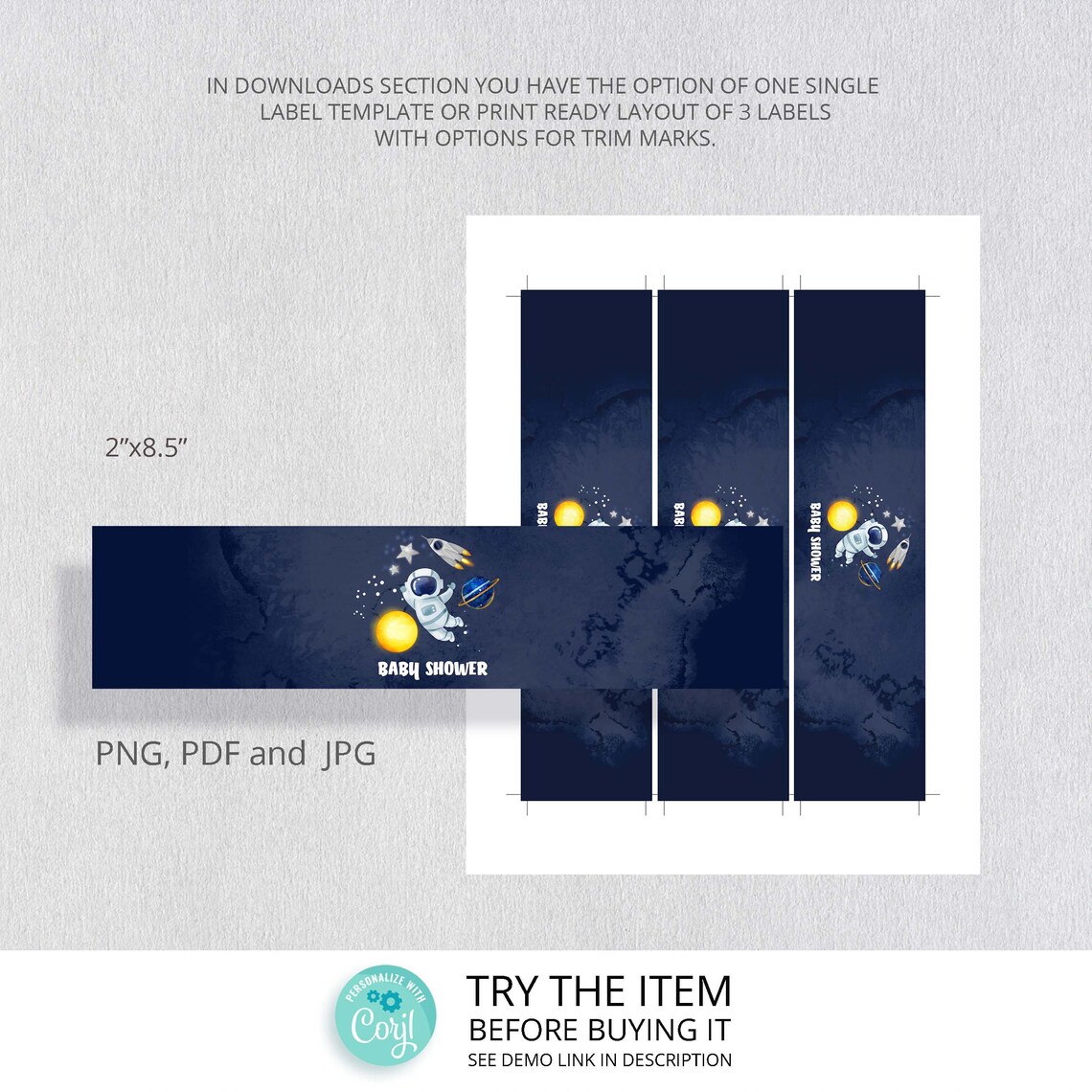 Editable Outer Space Water Bottle Labels Galaxy Party - Etsy Canada