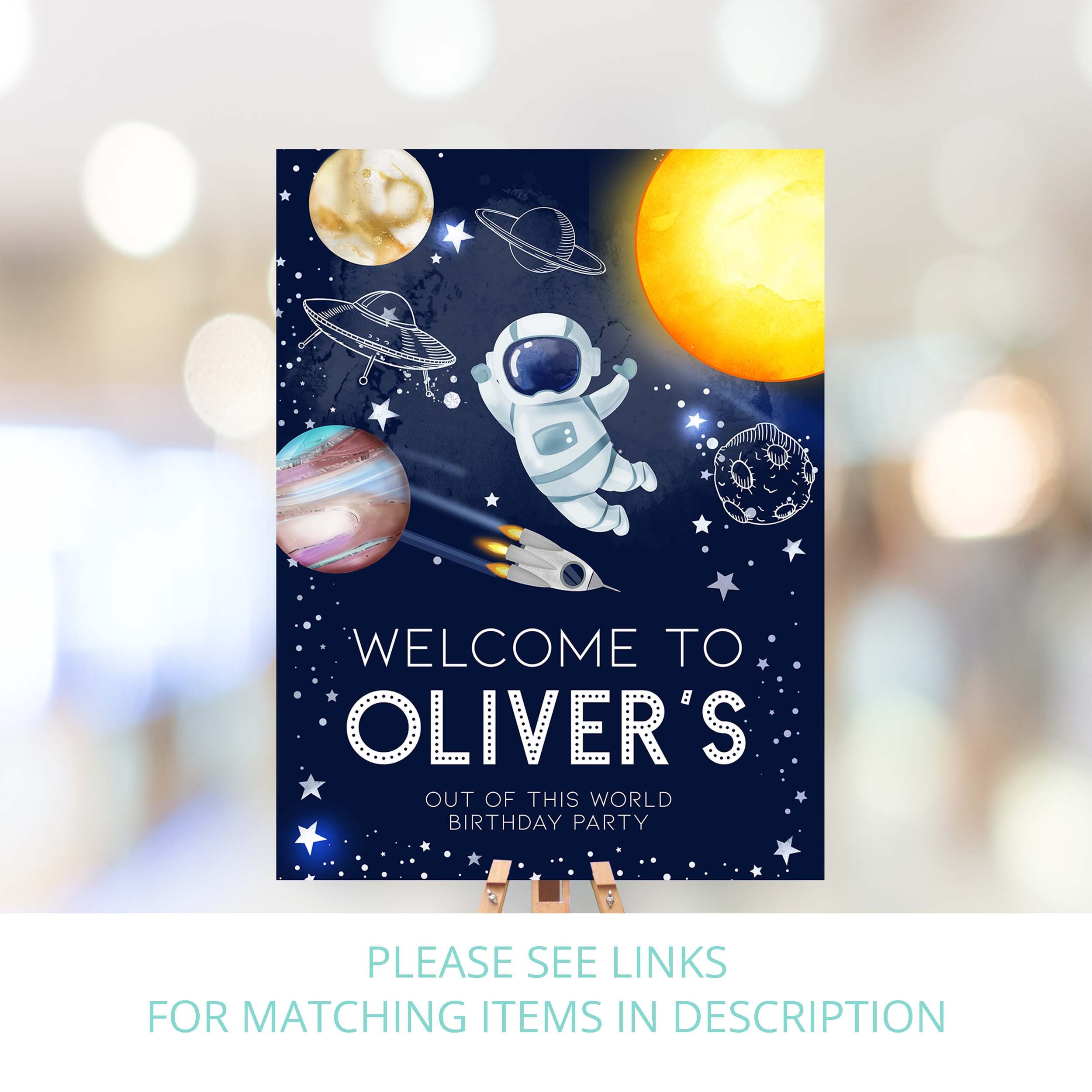 Outer Space Mom-osa Bar Sign Template | Space Party Bar Sign | Outer ...