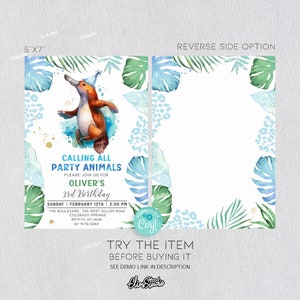 Party Animals Platypus Birthday Invitation Platypus Baby Party Invite ...