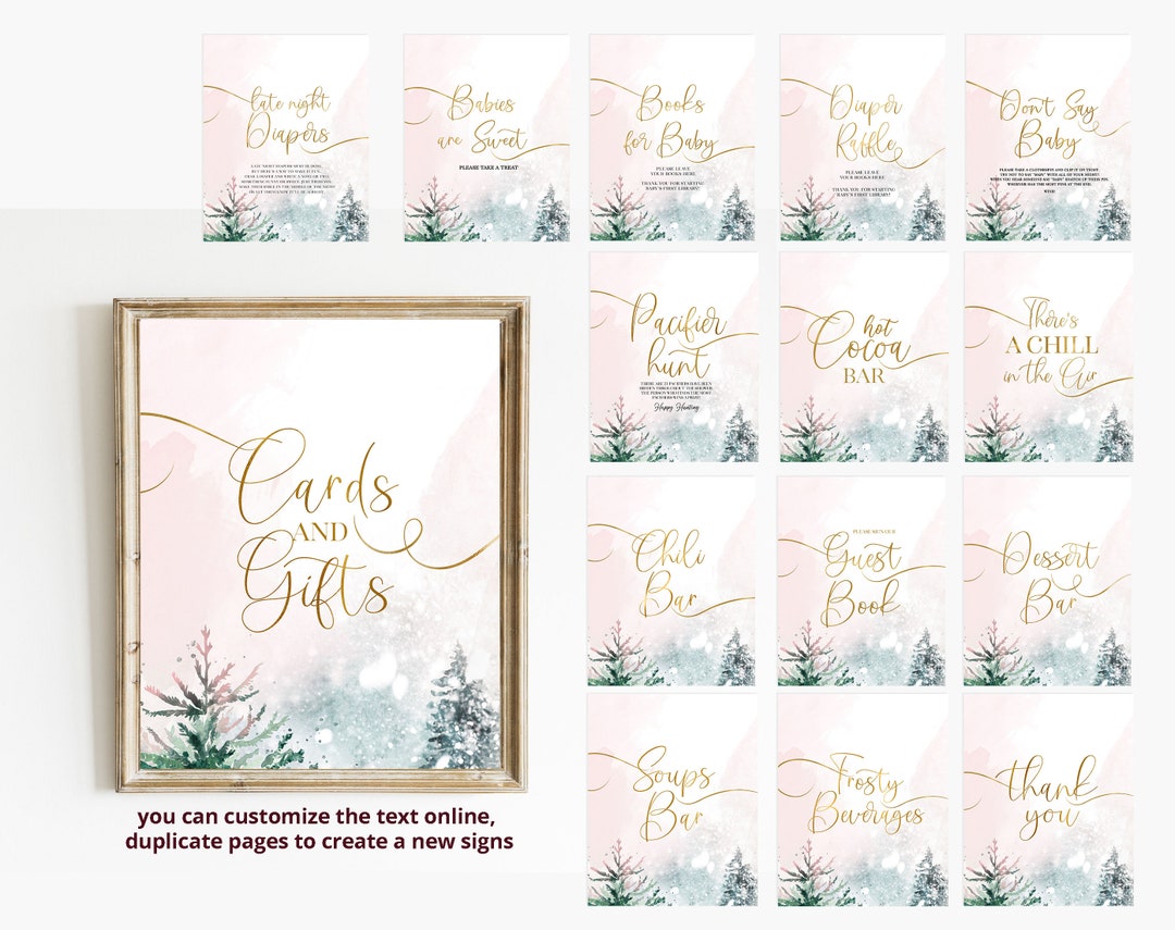 Baby It's Cold Outside Baby Shower Sign Bundle Winter Baby Shower ...