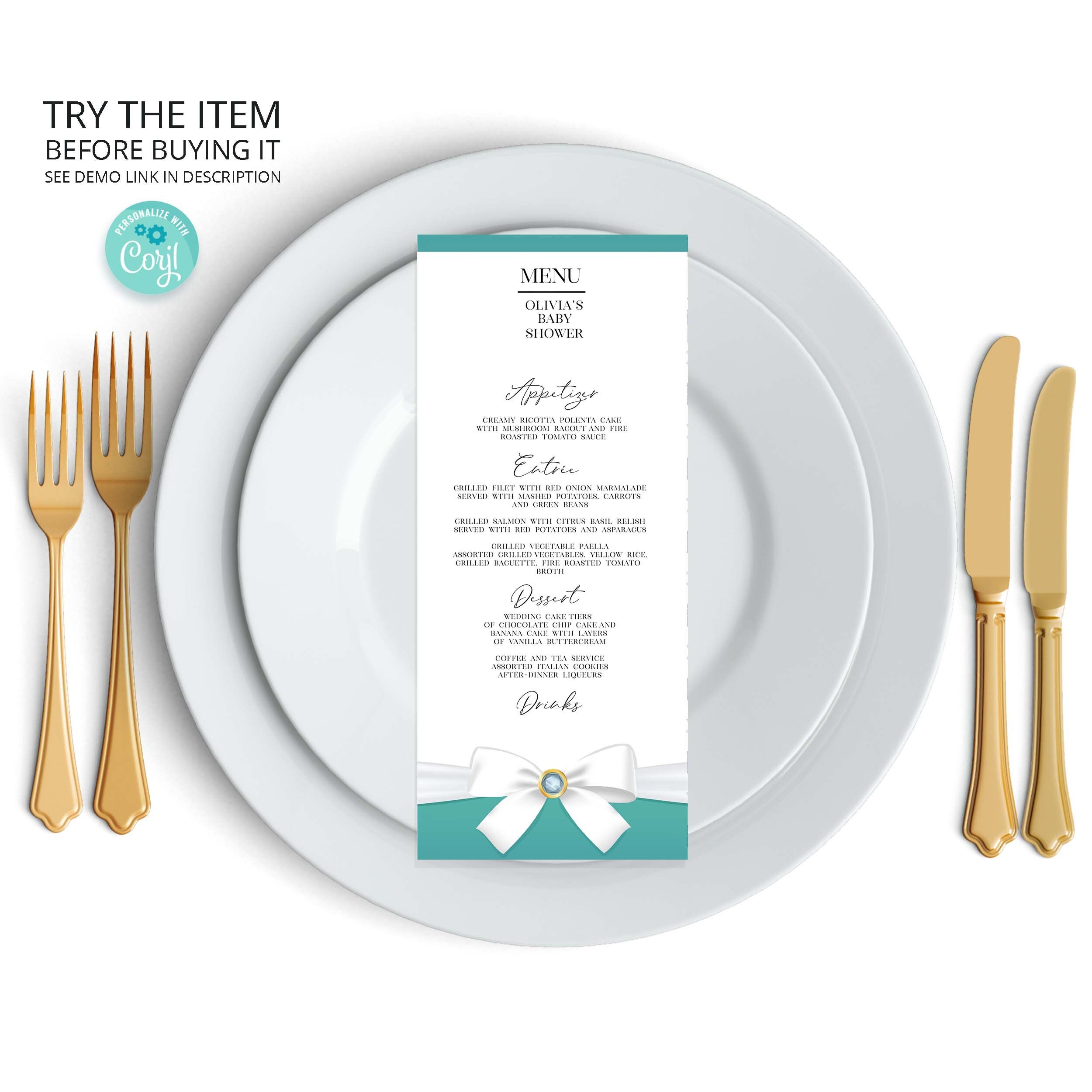 Baby & Co. Baby Shower Printable Baby Shower Menu Template. - Etsy