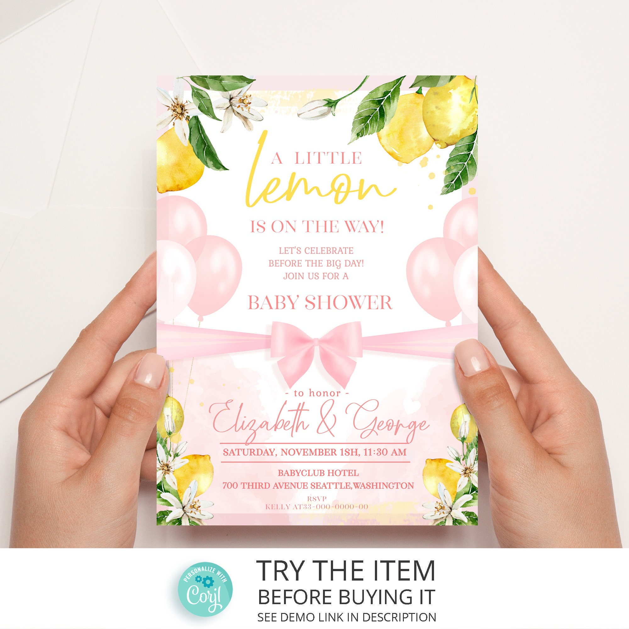 Lemon Invitation Baby Shower Lemon Theme Citrus Baby Shower - Etsy