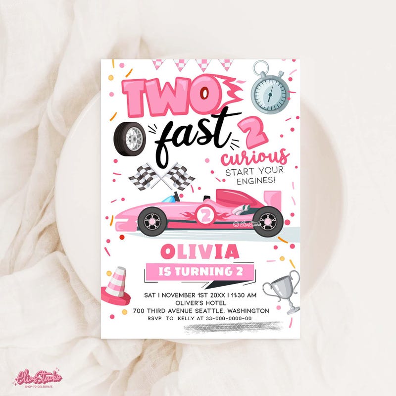 Pink 2 Fast Birthday - Etsy