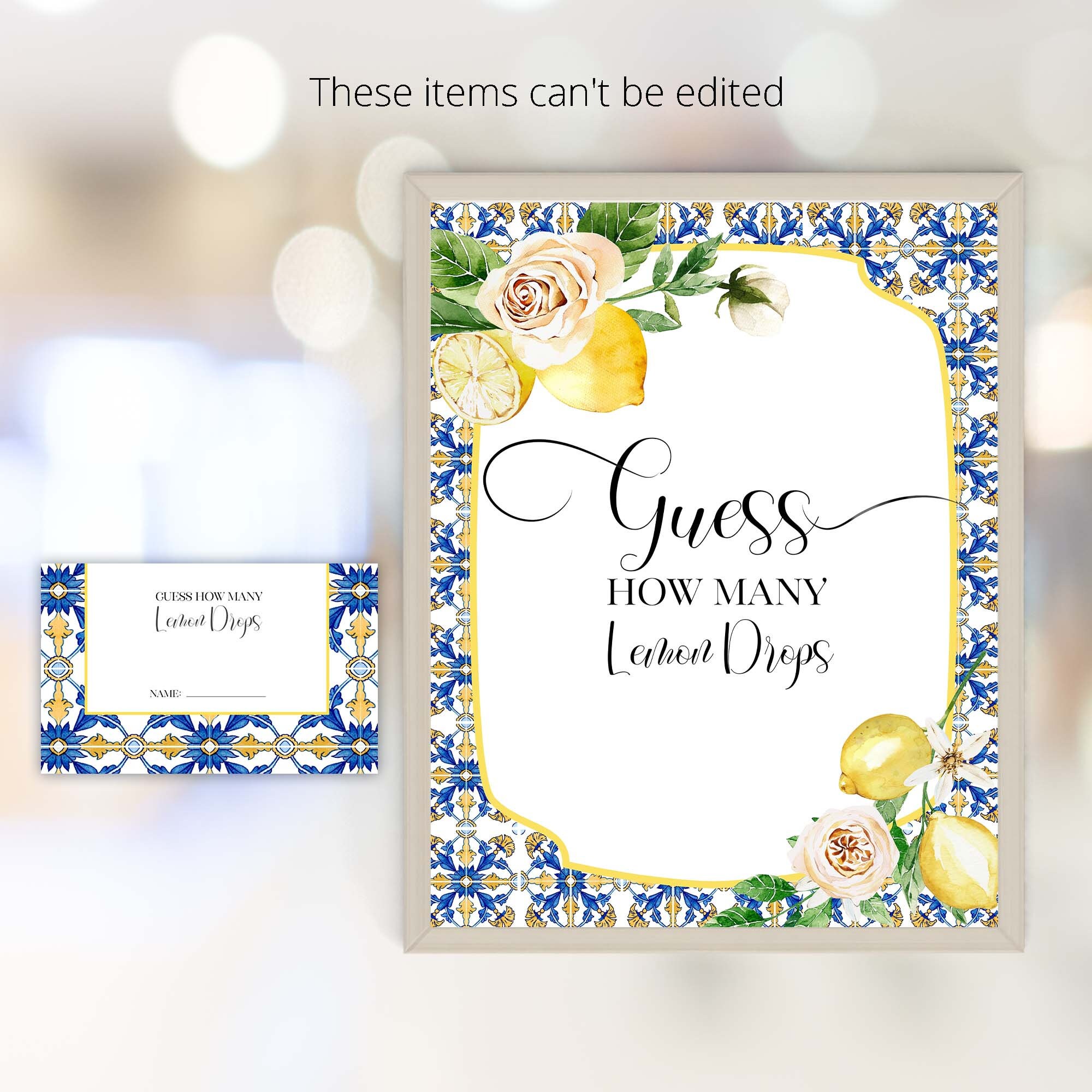 Lemon Game Guess How Many Lemon Drops Sign and Tickets. Lemon - Etsy