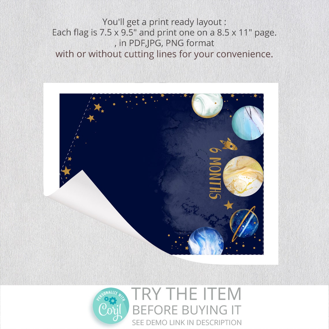 Editable Outer Space Birthday Banner Galaxy First Birthday - Etsy