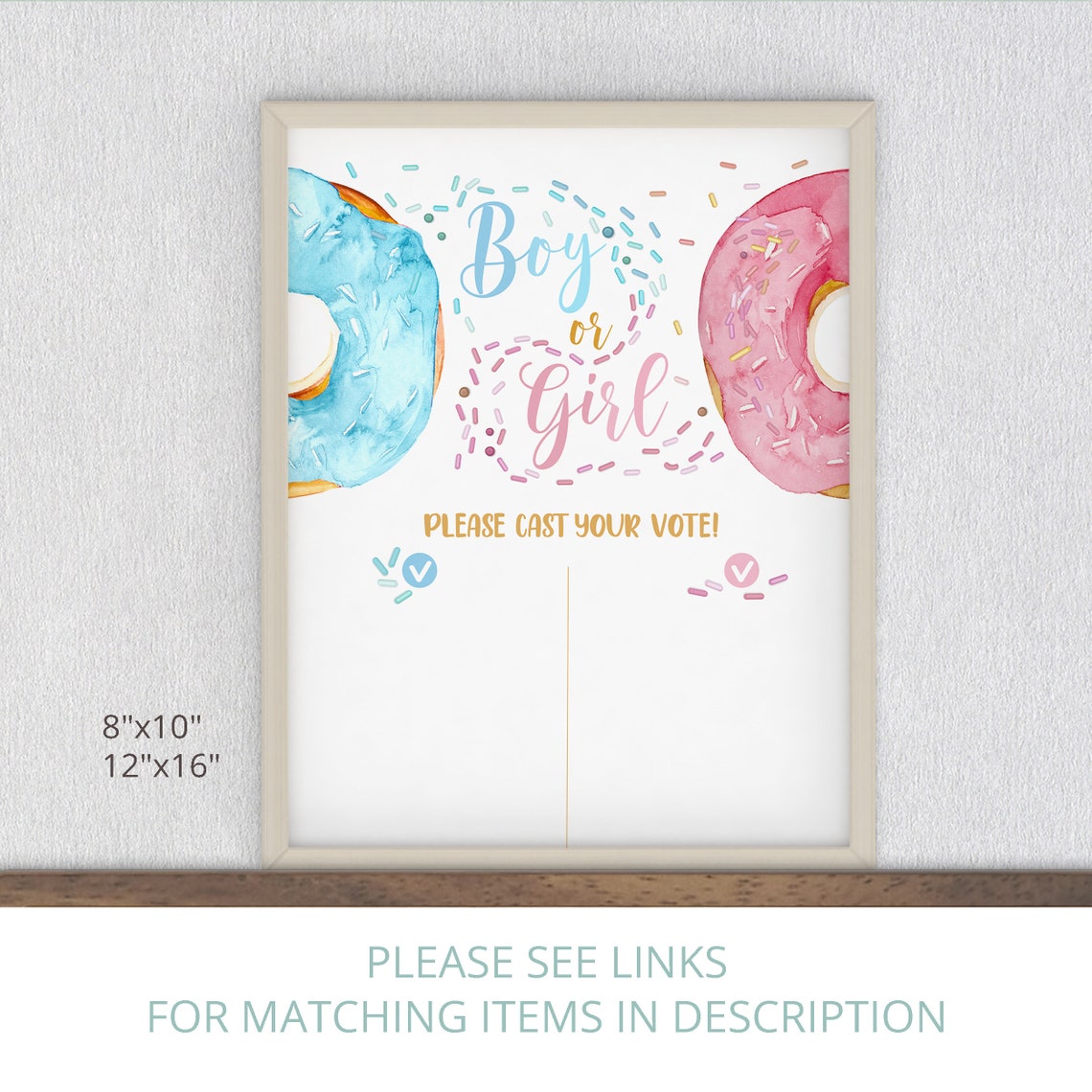 Editable Donut Gender Reveal Baby Shower Sign Bundle Donut - Etsy