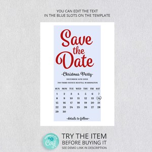 Holiday Edition Christmas Save the Date Template Christmas Party ...