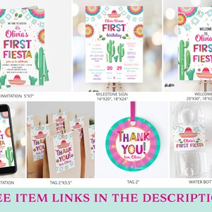 First Fiesta Birthday Decorations, Invitation Set, 1st Birthday Girl ...