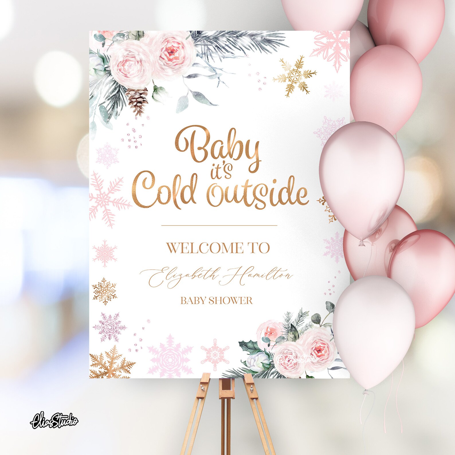 Baby It's Cold Outside Baby Shower Welcome Sign Winter Baby Shower Sign ...