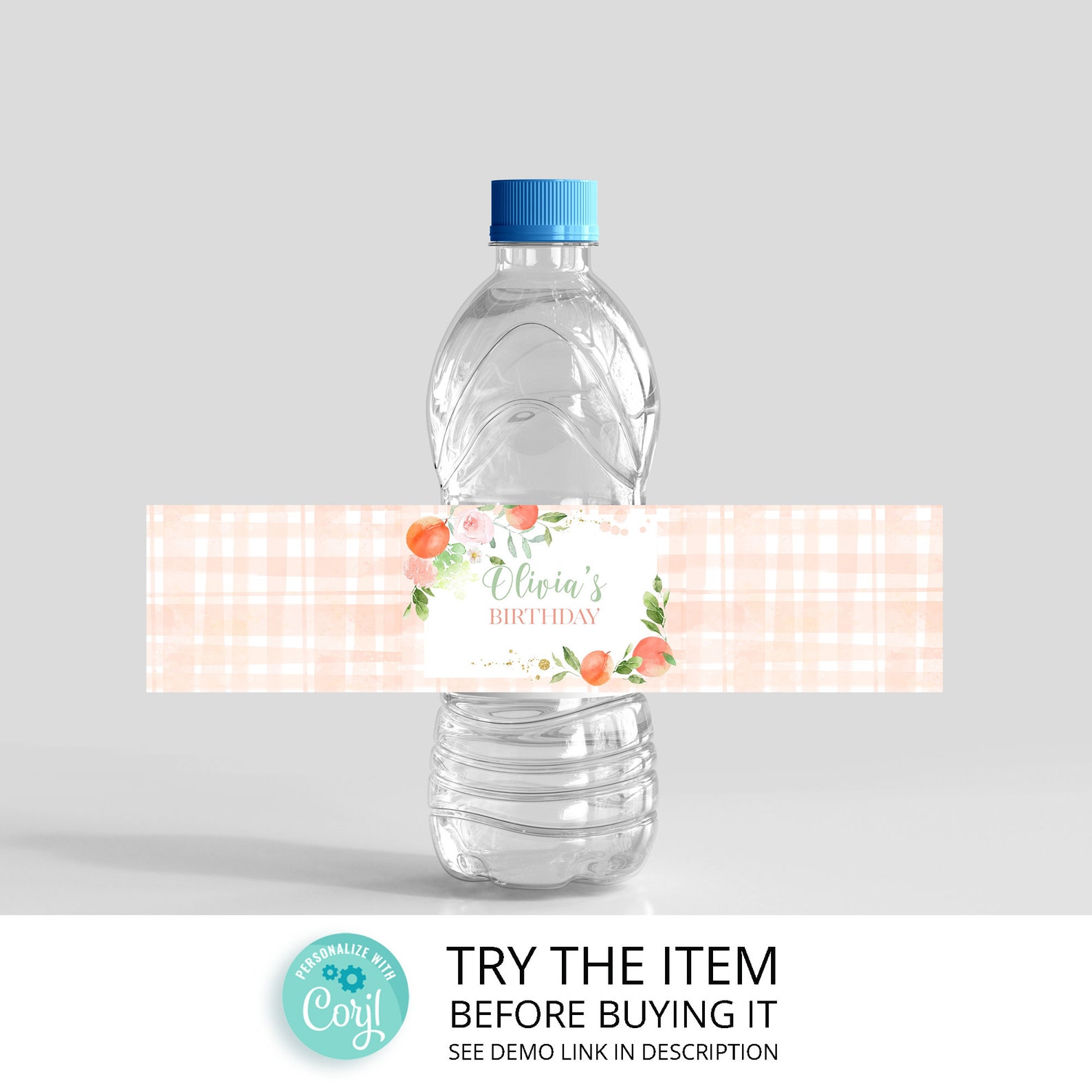 Peach Water Bottle Label Sweet as a Peach Party Water Bottle - Etsy