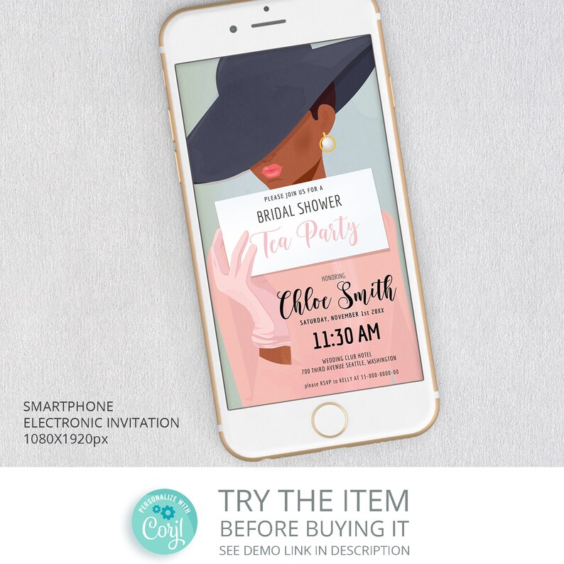 Editable Smartphone Electronic Invitation Digital Invitation - Etsy