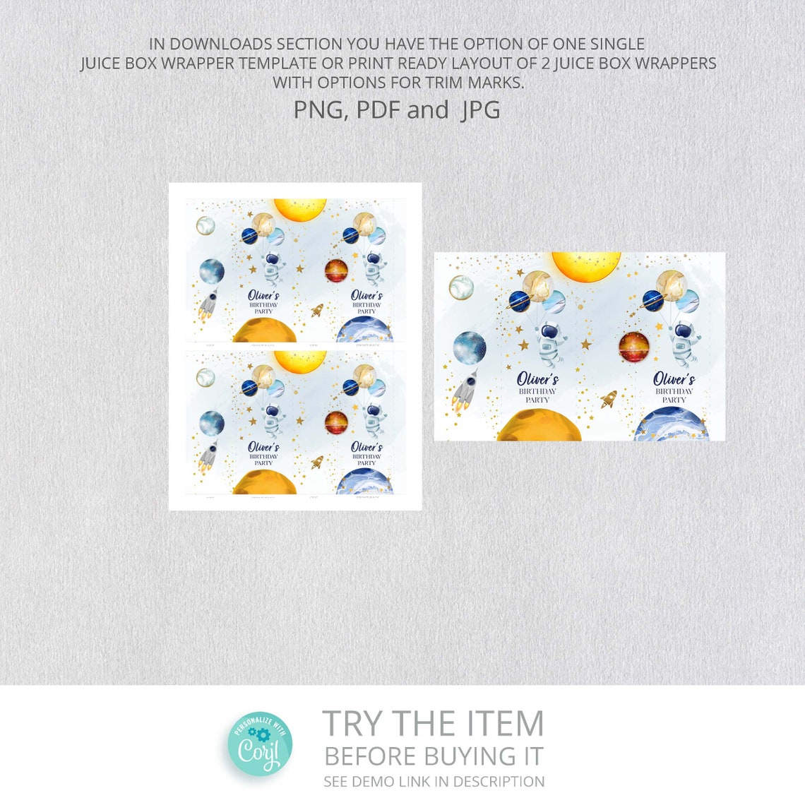 Personalized Juice Box Wrapper Trip Around the Sun for 6.75oz - Etsy