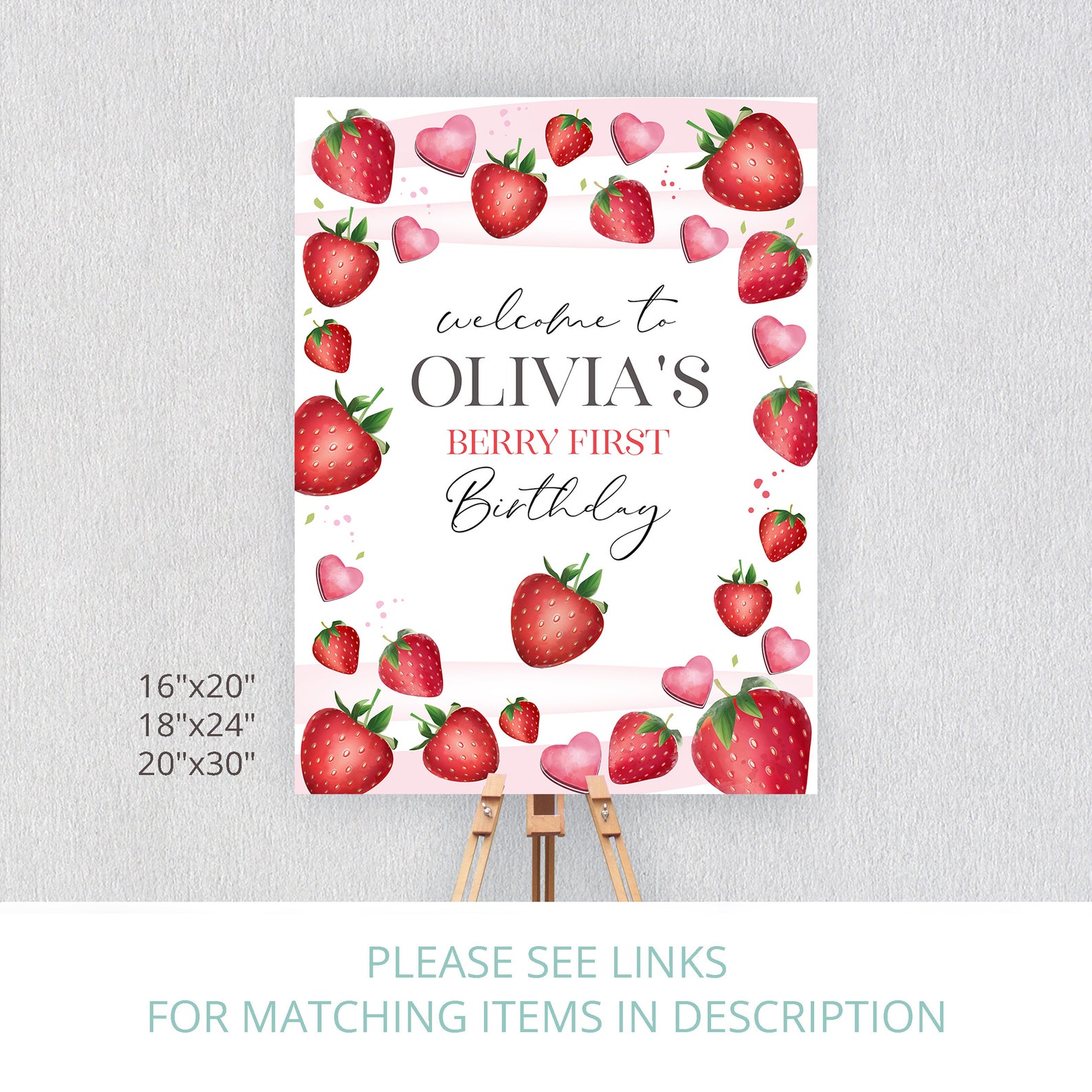 Editable Berry First Birthday Invitation Instant 1st - Etsy