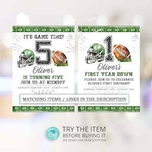 1st Birthday Football Milestone Board, First Year Down, Game On ...