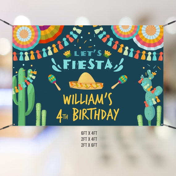 Editable Banner Backdrop Fiesta Party Personalized Fiesta - Etsy