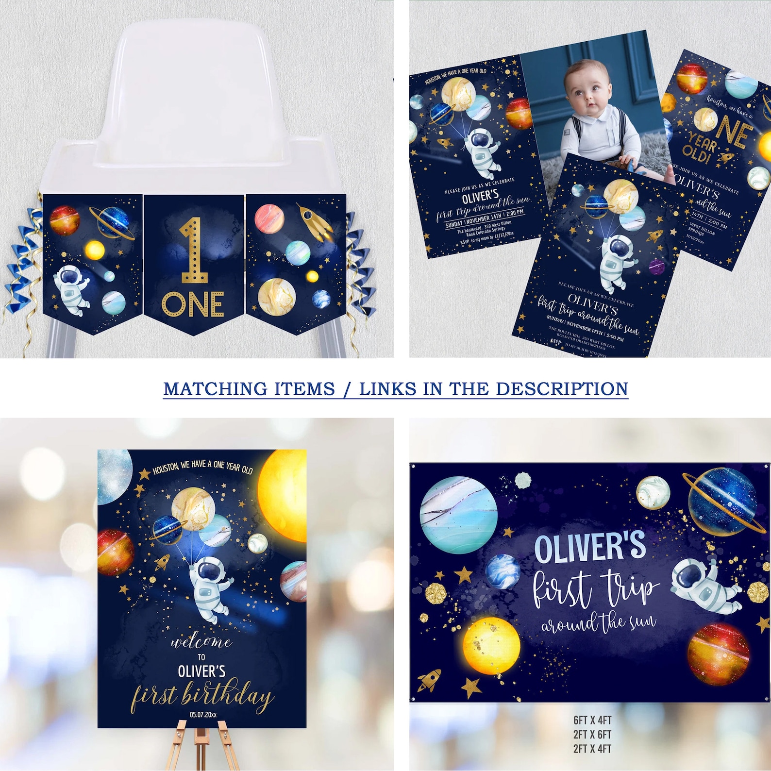 Editable Outer Space Backdrop Banner Tenplate Personalized | Etsy